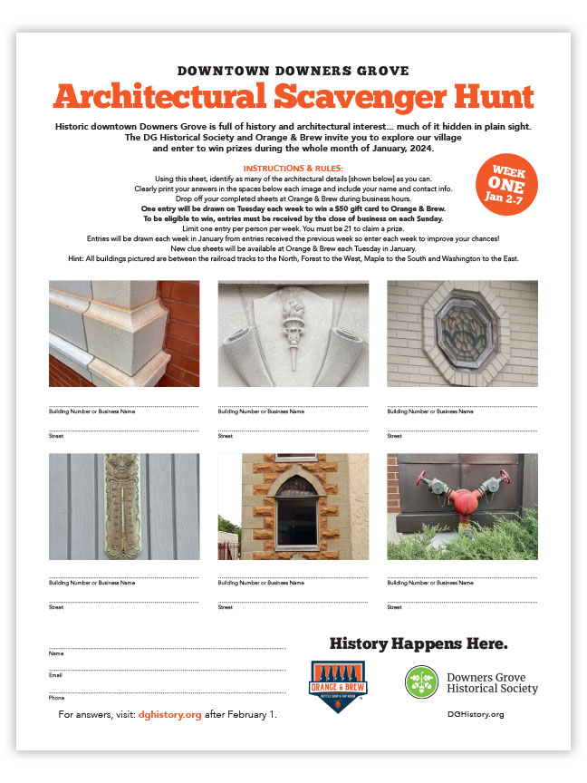 First Winner Drawn in Scavenger Hunt - Downers Grove Historical Society